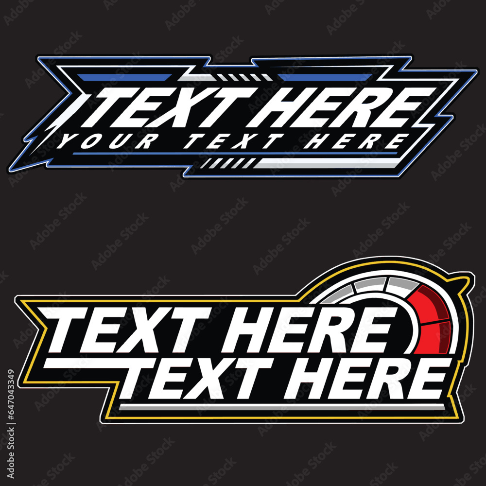 racing logo isolated in black background for business elements, screen ...