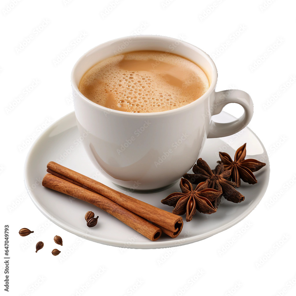 Indian Masala Chai, transparent background, isolated image, generative ...