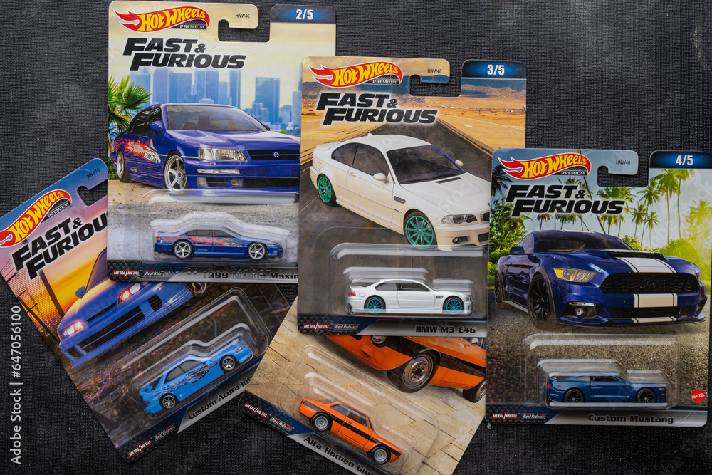 Doha, Qatar - Sept 13, 2023: Pack of Fast and Furious die cast car ...