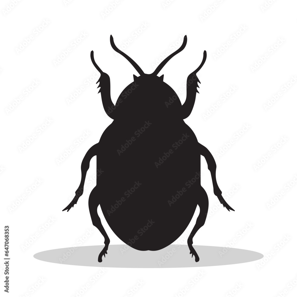 Vetor do Stock: Beetle Silhouette, cute Beetle Vector Silhouette, Cute ...