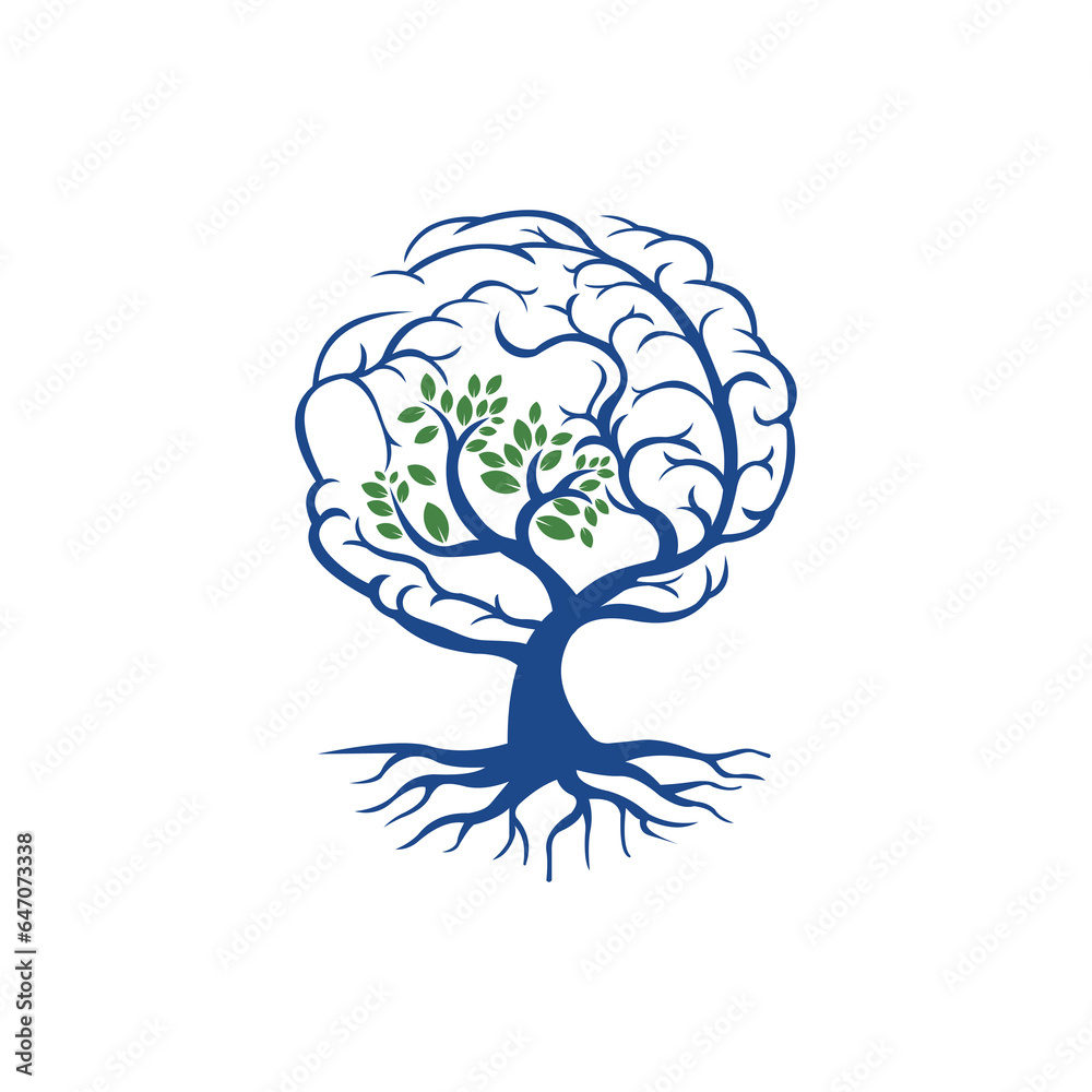 brain-shaped tree with leaves. represents brain development ...