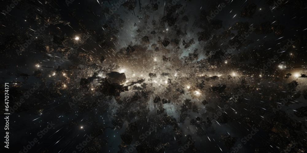 Big bang. Dramatic explosion in deep space. Supernova black hole ...