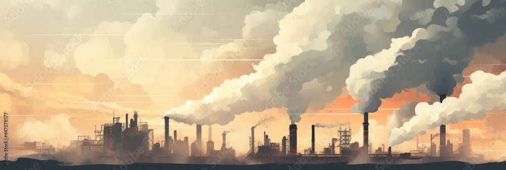 A Factory With Smoke Pouring Out Of Its Stacks Types Of Factories, Air ...