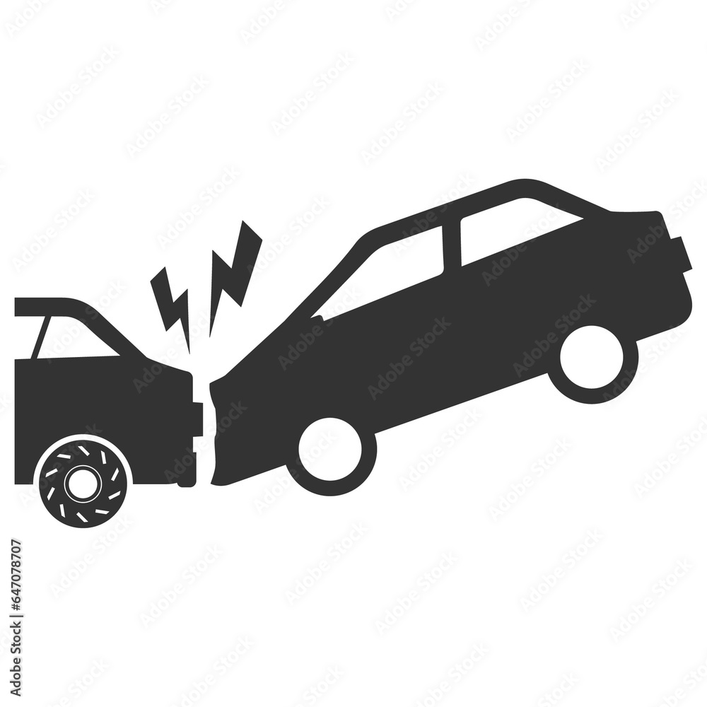 Vector illustration of hit the car from behind icon in dark color and ...