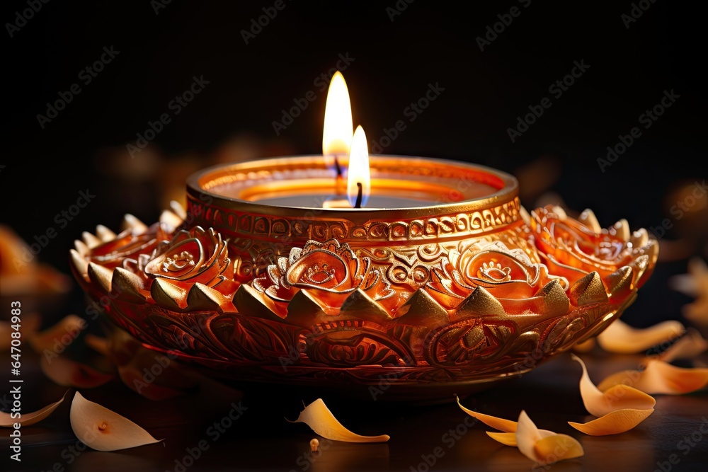 Candlelight glowing illuminating symbols of spirituality and love Stock ...