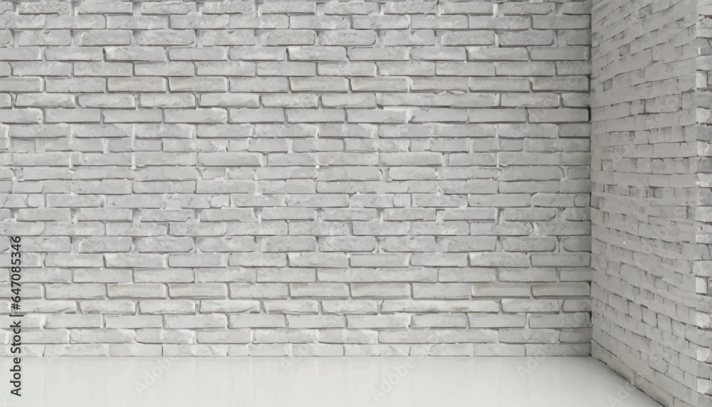 White brick wall backdrop, photorealistic of the interior, suitable for ...