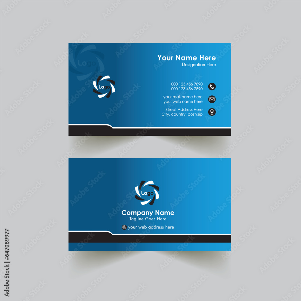 Modern Visiting card design template Free vector Stock Vector | Adobe Stock