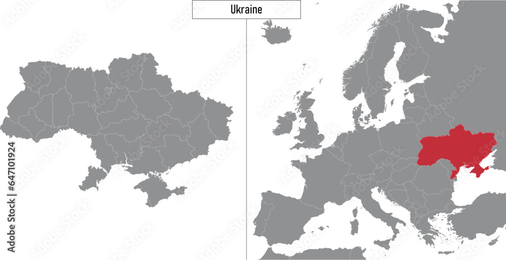 Poster map of Ukraine and location on Europe map – Wall Art | UkPosters