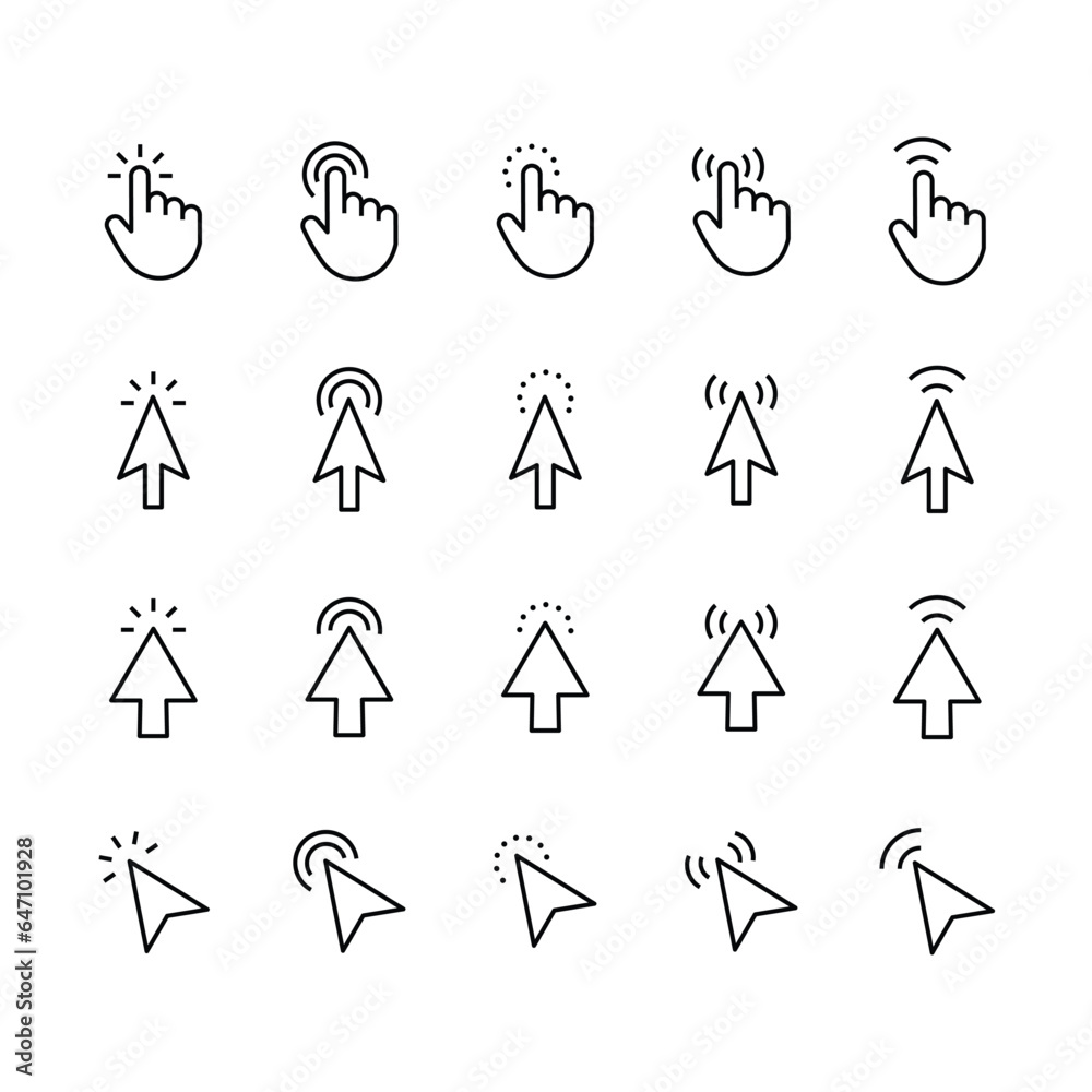 Pointer Cursor сomputer Mouse Icon Clicking Cursor Pointing Hand Clicks Icons Click Cursor
