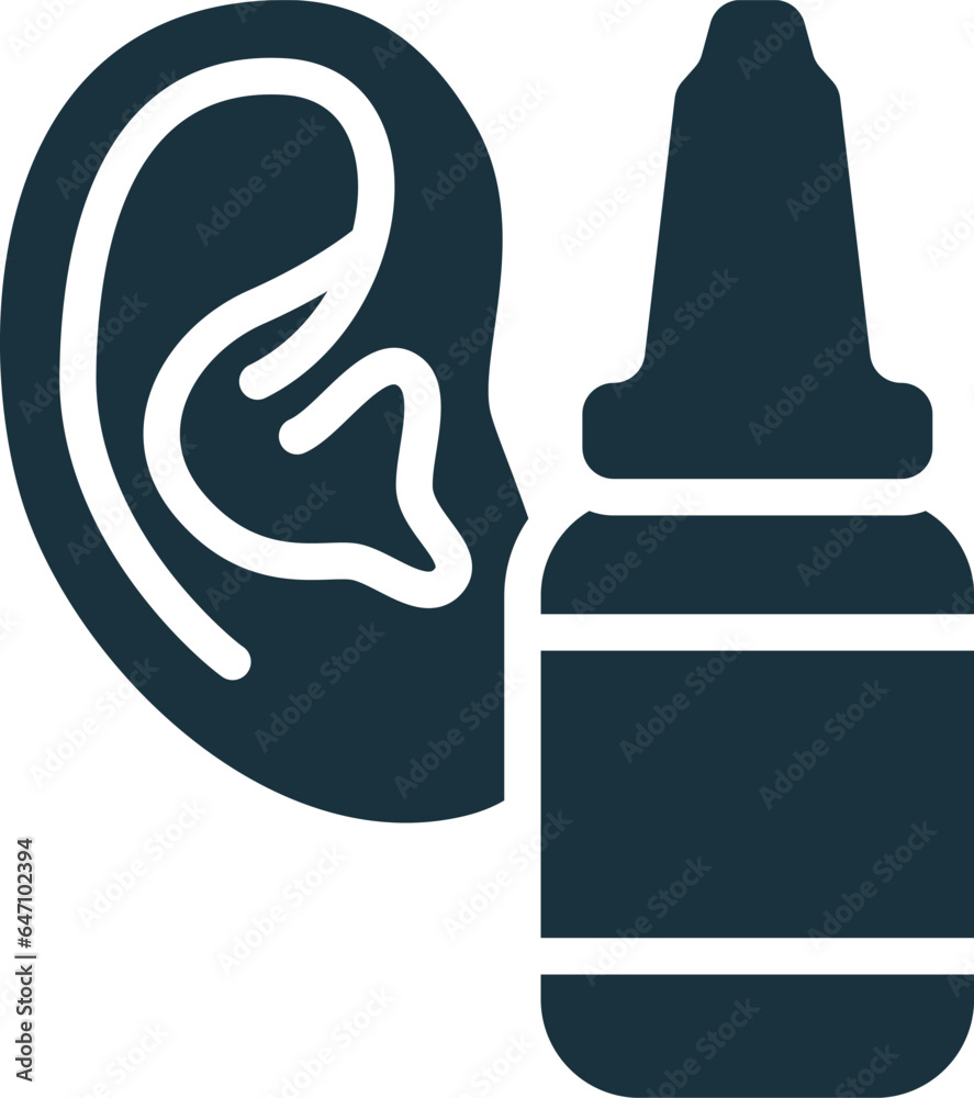 Ear drops icon. Monochrome simple sign from pharmacy collection. Ear ...