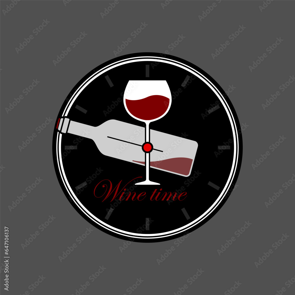 Wine time logo design. Concept from the drink symbol of wine glass ...