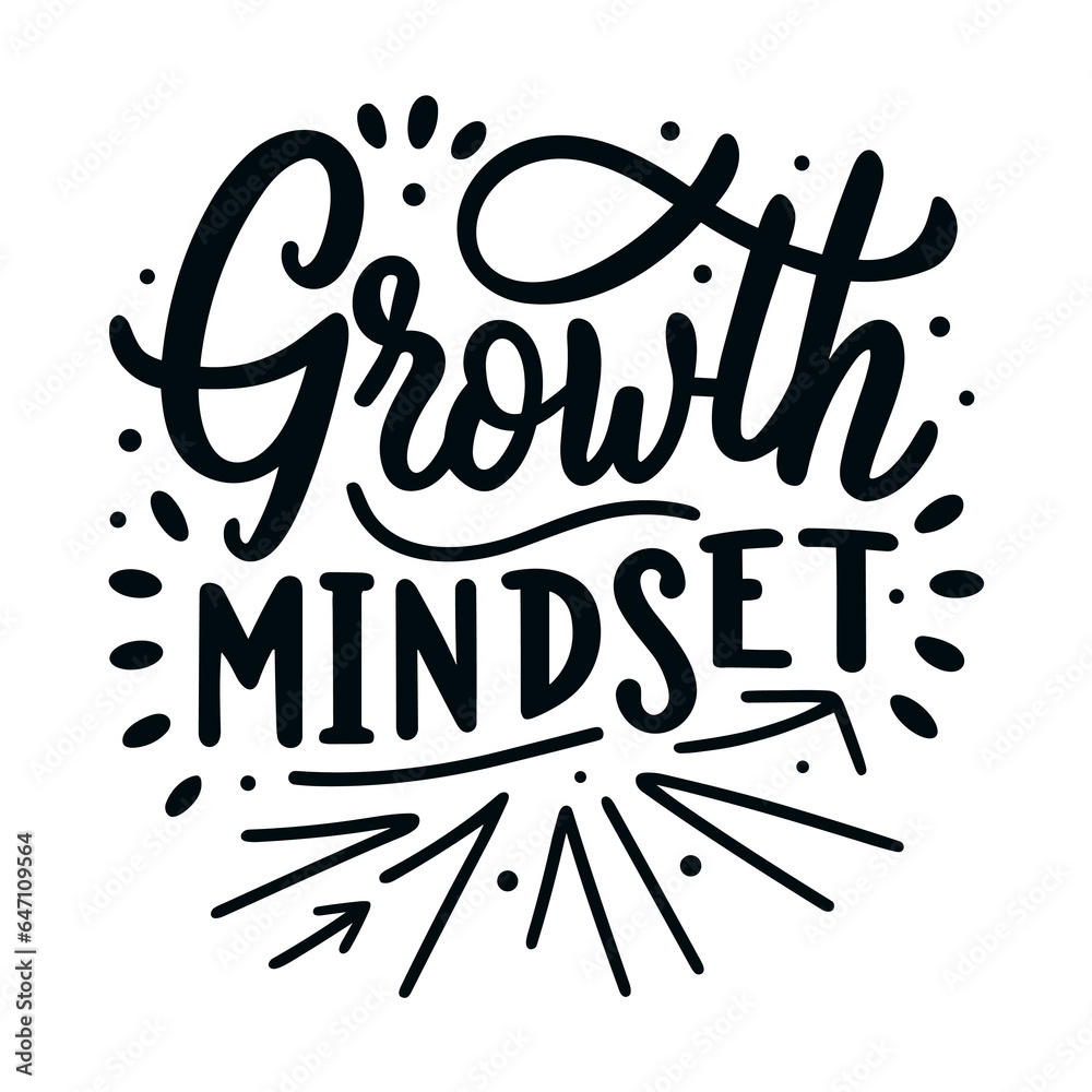 Growth mindset lettering. Personal development minimalist logo ...