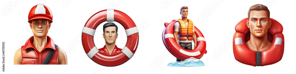 Lifeguard clipart collection, vector, icons isolated on transparent ...