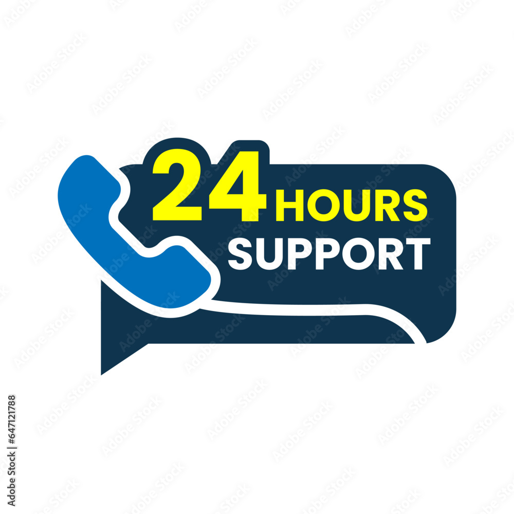 24 hours support concept illustration flat design vector eps10. modern ...