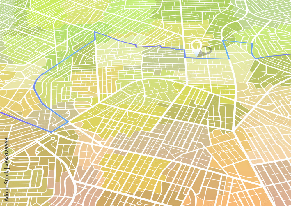 Main road throughout map. Navigation mapping technology for obtaining ...