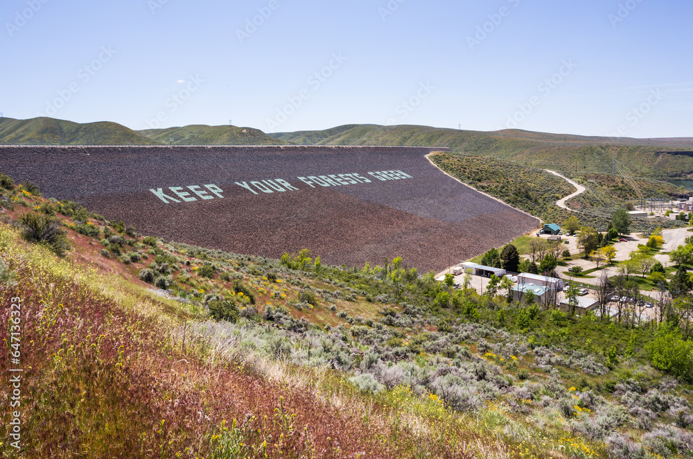 Keep Your Forest Green sign in the Lucky Peak State Park in Idaho Stock ...