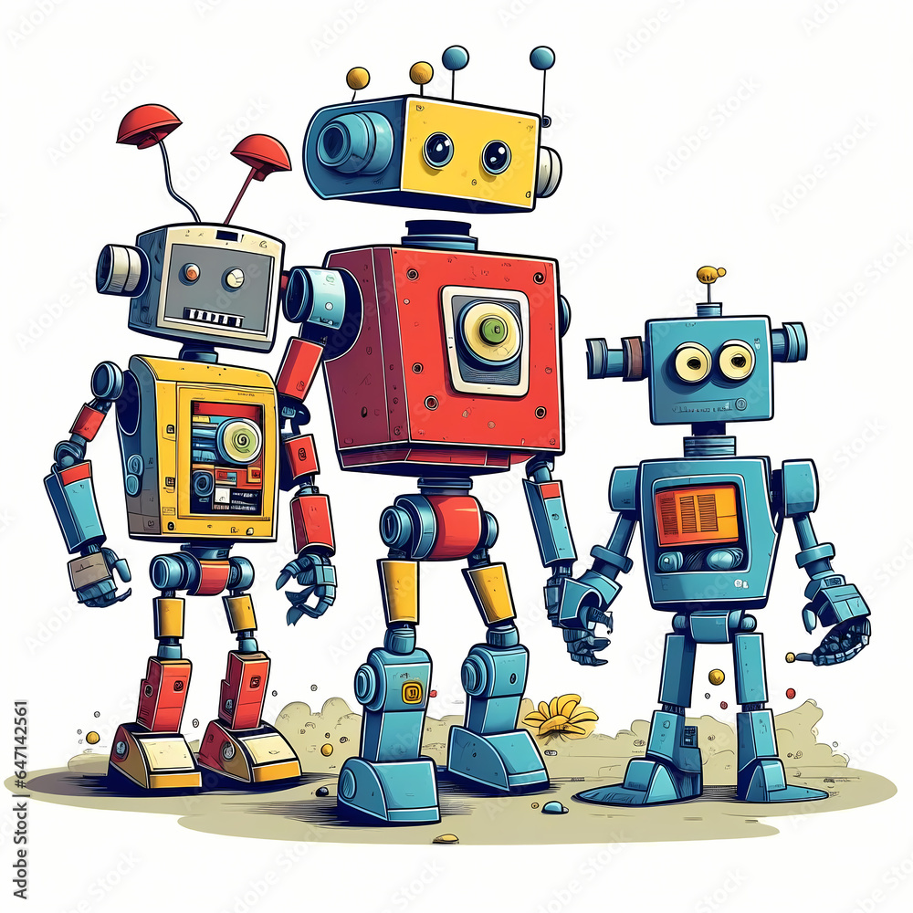 Vintage Futuristic Robots - Nostalgic Art for Collectors and Sci-Fi ...
