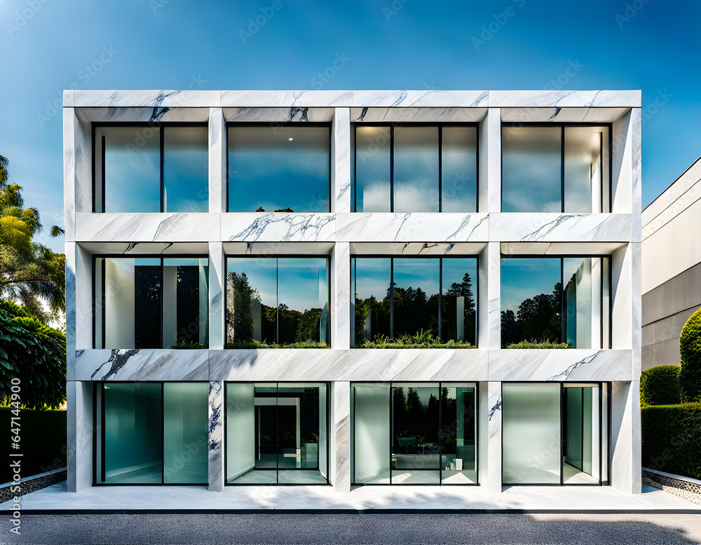 Modern small scale design style office building. Simple exterior and ...