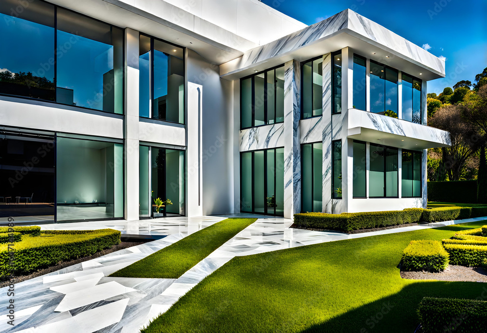 Modern small scale design style office building. Simple exterior and ...