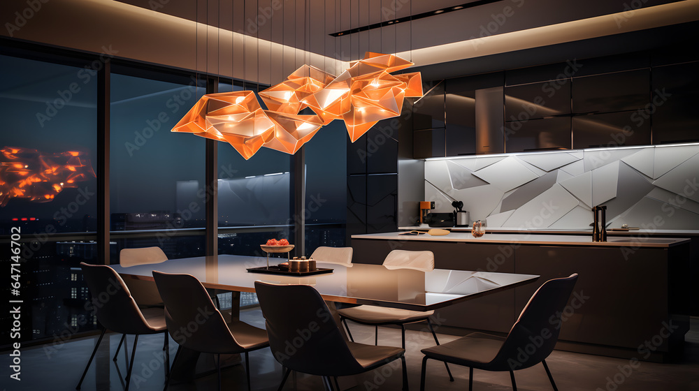 Witness the impact of cutting-edge lighting in modern flat design. The ...