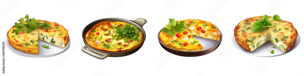 Frittata clipart collection, vector, icons isolated on transparent ...