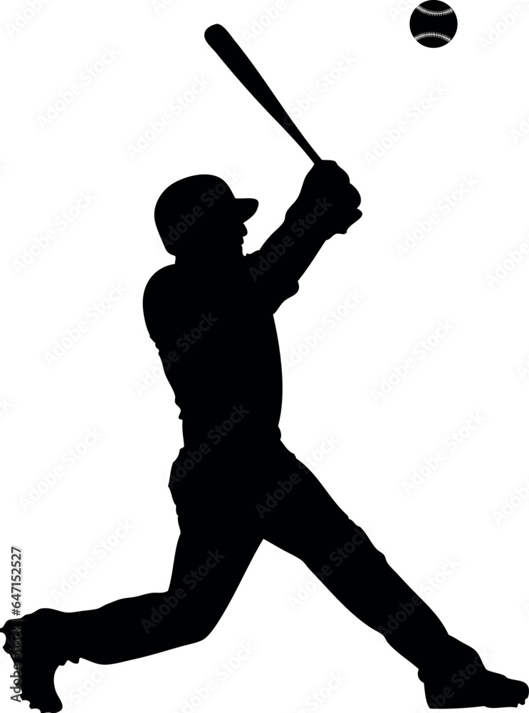 Vecteur Stock Baseball Player Hitting Ball SVG Cut File for Cricut and ...
