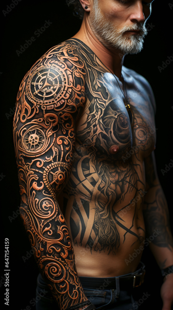 Detailed Arm Tattoo Artwork Stock Photo | Adobe Stock