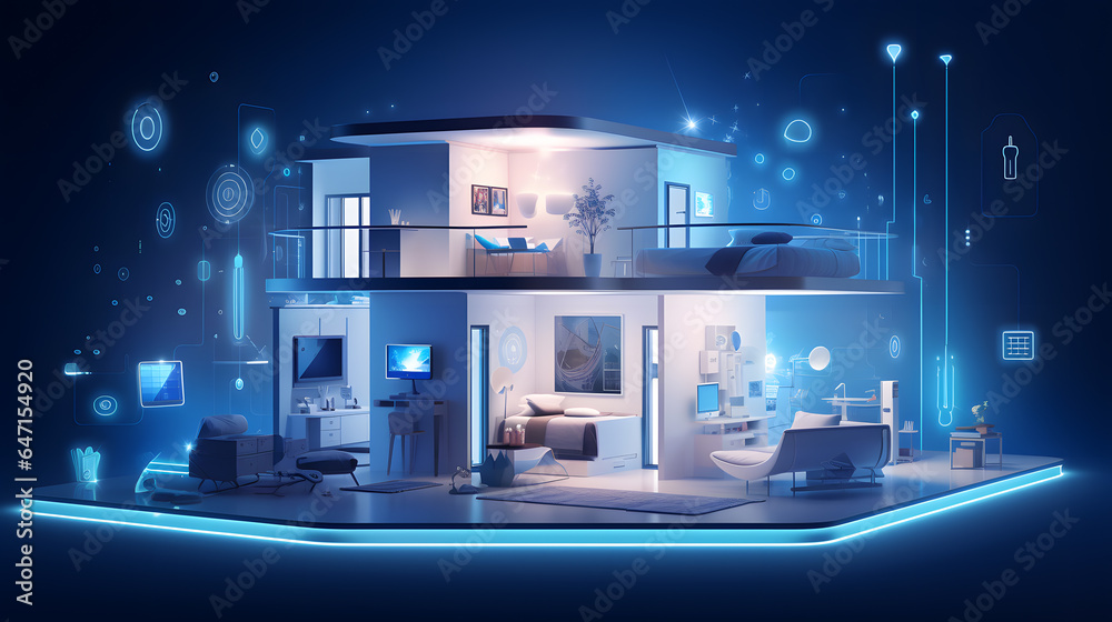 Explore the integration of smart home technology in modern flat design ...