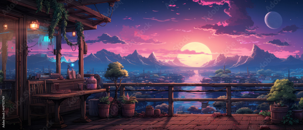 Nostalgic Pixel Bliss: A Beautiful Retro Sunset Background in the ...