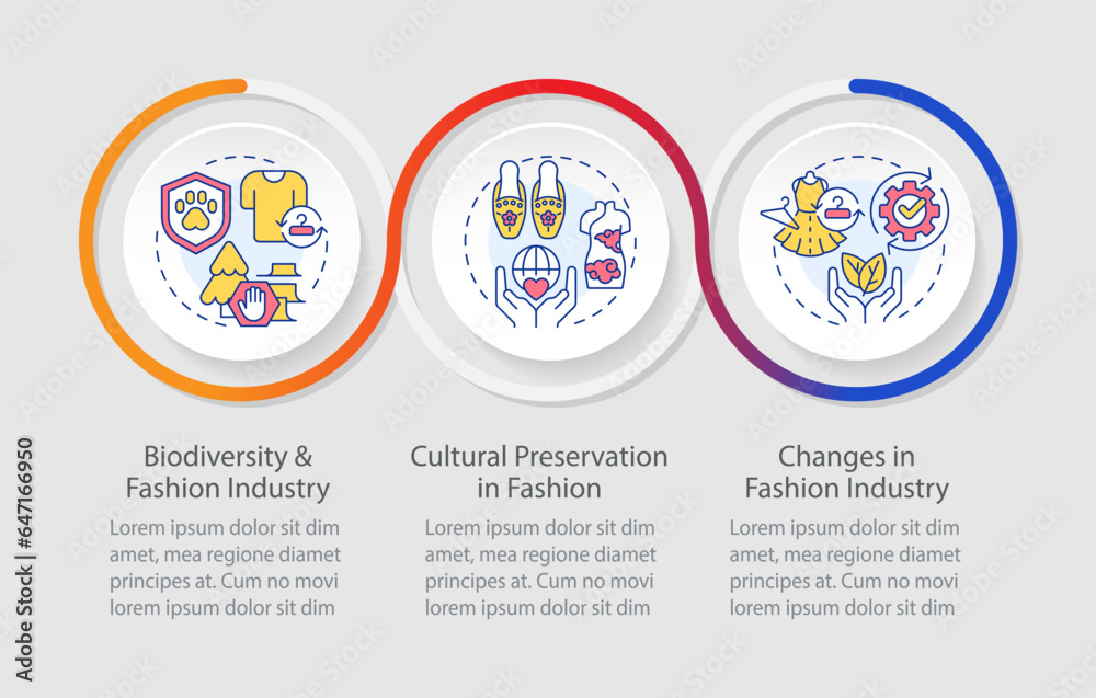 2D sustainable fashion colorful vector infographics template with line ...