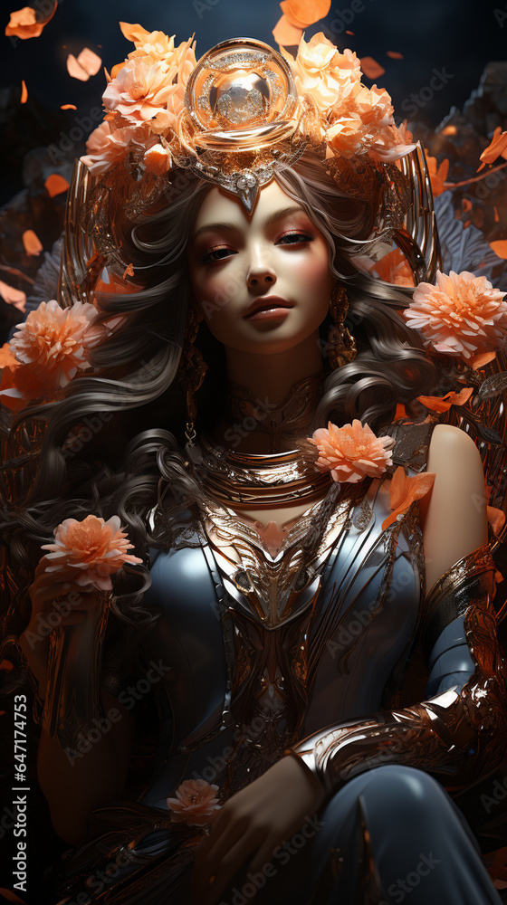 Sensuous and Beautiful Hindu Goddess Lakshmi. AI Generated Stock ...