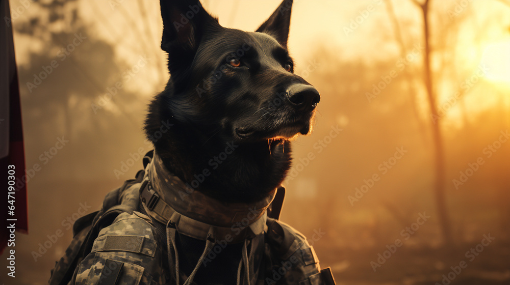 A touching scene of a military dog paying tribute to a fallen soldier ...