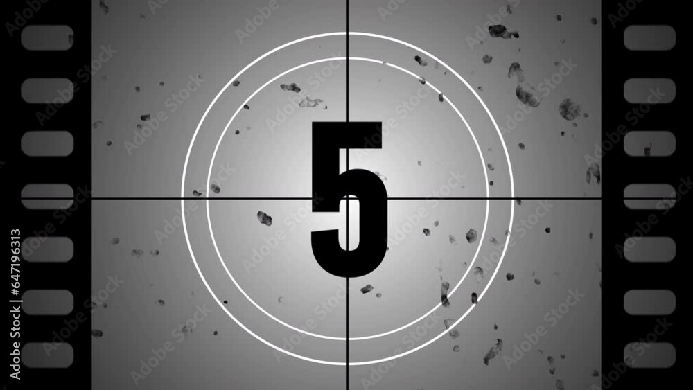 Vídeo do Stock: old movie style countdown glitch effect overlay. movie ...