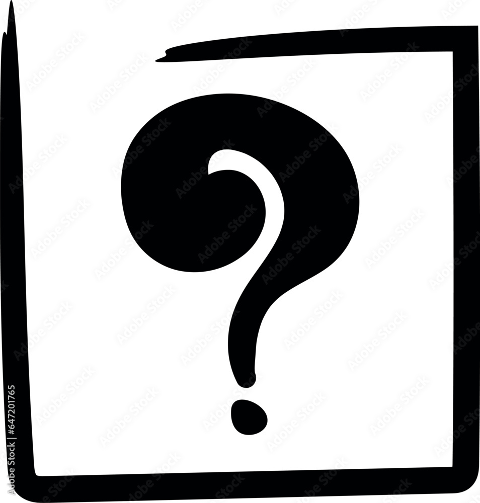 Ask symbol. Question mark icon. Question mark with square border simple ...