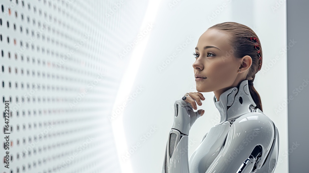 Model mimicking a robot's pose, emphasizing human adaptability, in an ...