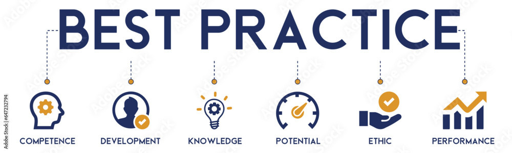 Best practice banner website icon vector illustration concept with icon ...