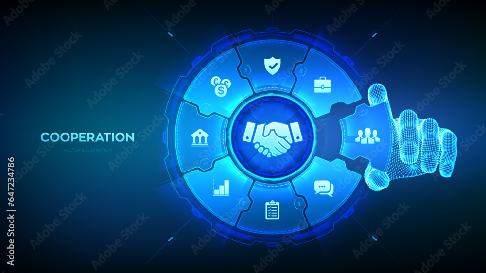 Partnership technology concept. Business partnership. Global ...
