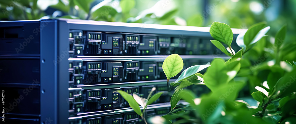 Cloud Technology Or Data Center Storage System With Green Renewable