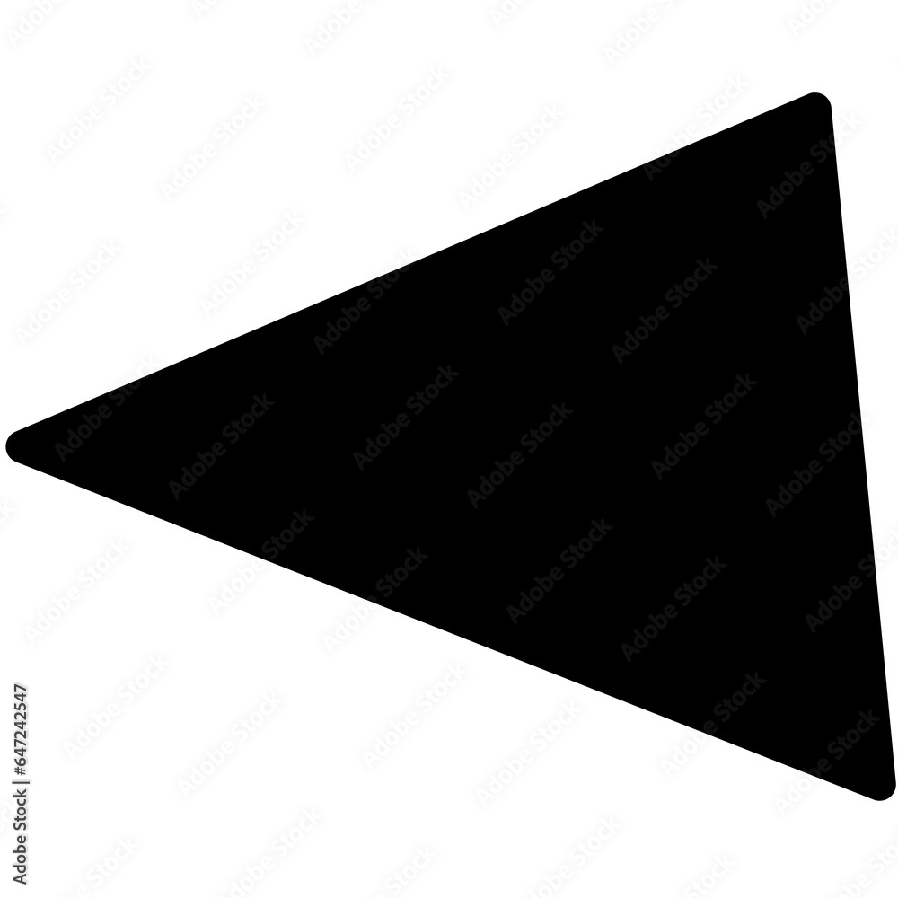 Digital png illustration of black triangle with copy space on ...