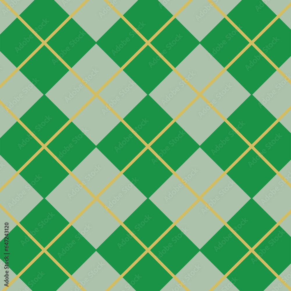 Digital png illustration of green diamond pattern with yellow lines on ...