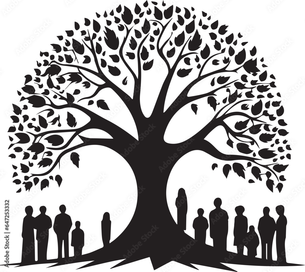 Family Reunion Black And White, Vector Template for Cutting and ...