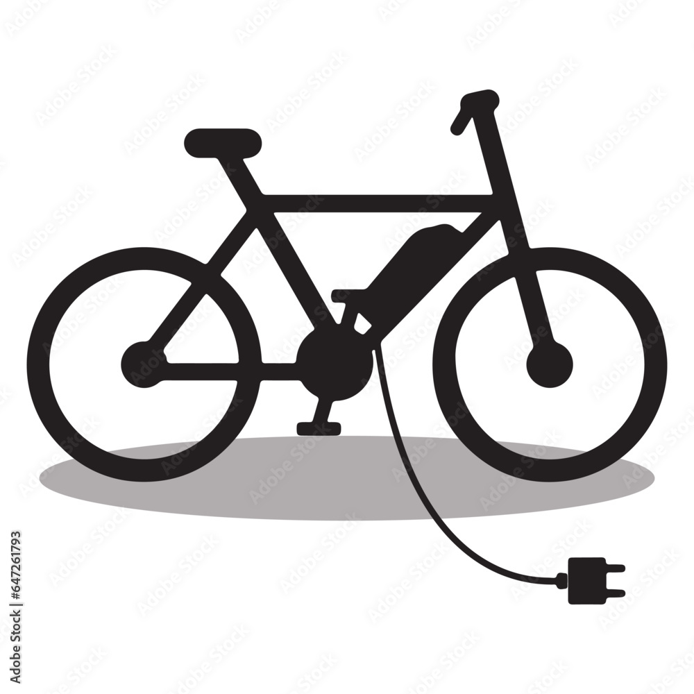 E-bike Silhouette, cute E-bike Vector Silhouette, Cute E-bike cartoon ...