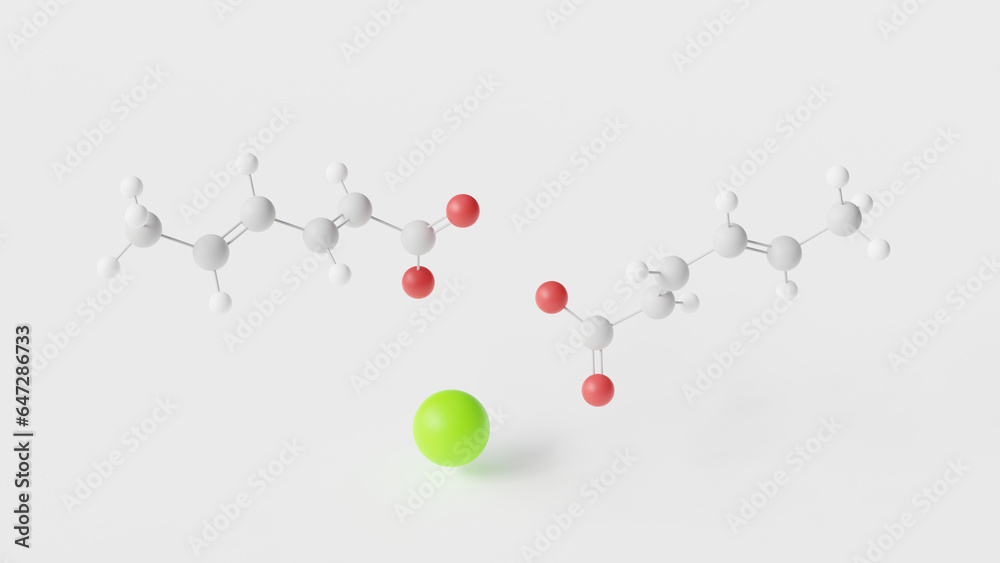 calcium sorbate molecule 3d, molecular structure, ball and stick model ...