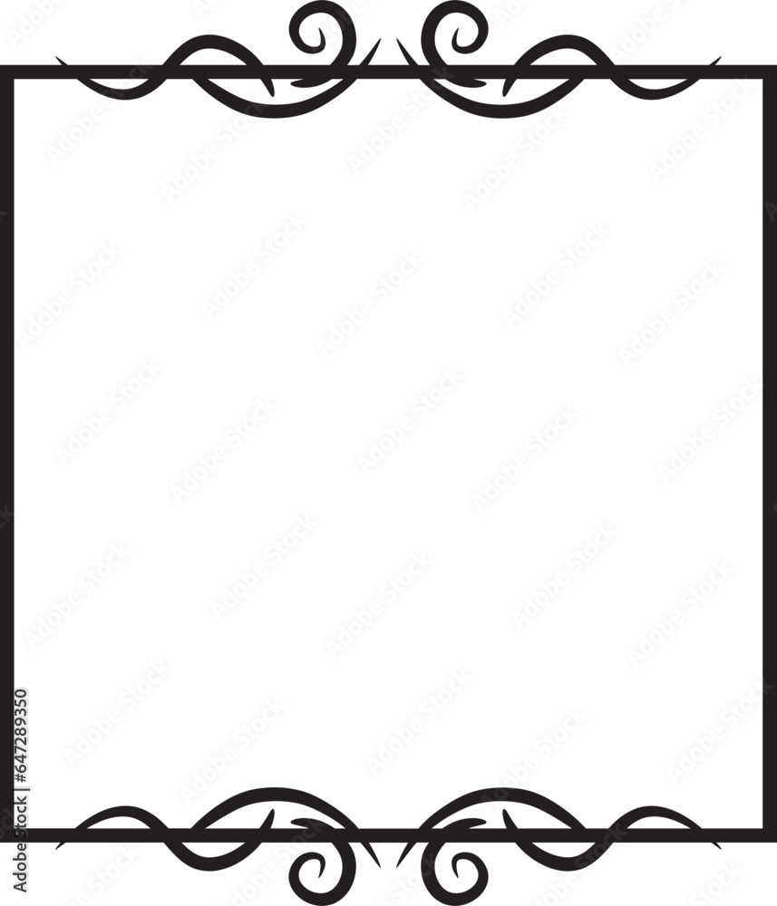 decorative square border frame outline Stock Vector | Adobe Stock