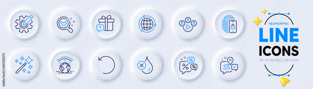 Cogwheel, Lock and Greenhouse line icons for web app. Pack of Chemistry ...