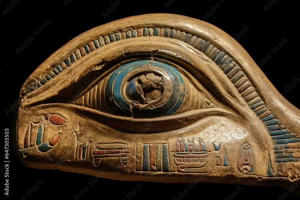 Ancient Egypt's hieroglyphs of the Eye of Horus or Ra, representing ...