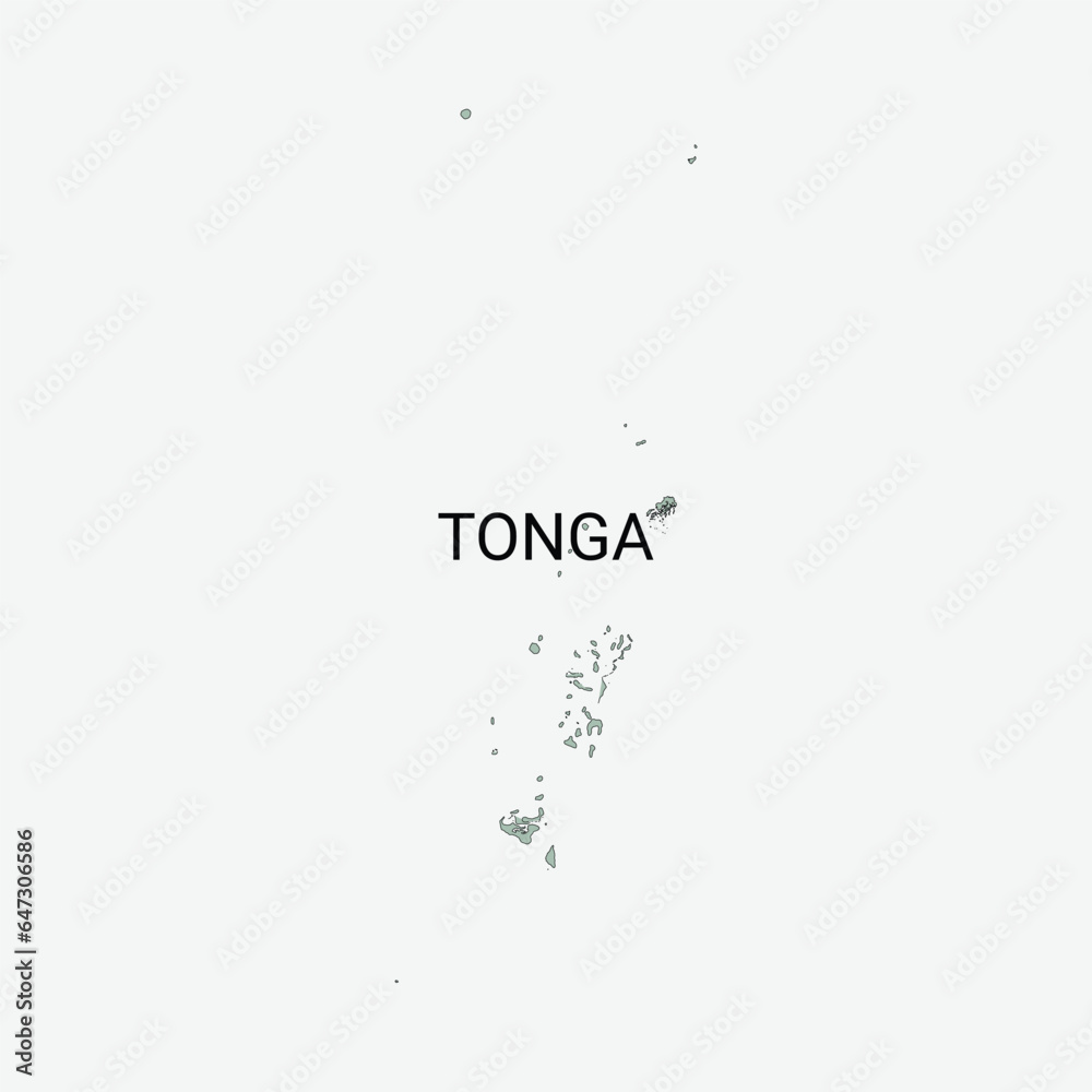 Tonga vector map with administrative divisions Stock Vector | Adobe Stock