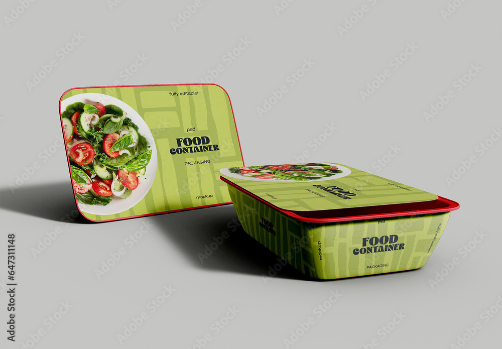 Food Packaging Container Mockup Stock Template | Adobe Stock