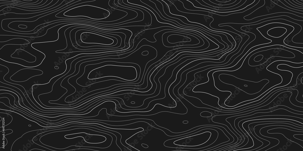 Abstract wave curved lines topographic contours map background ...
