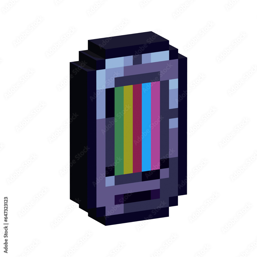 Isometric Pixel art 3d of handphone for items asset. simple 3d of ...